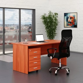 Sestava kancelářského nábytku SimpleOffice 1, 160 cm, třešeň