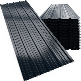 Gardebruk Trapézový plech sada 12 ks šedý 129 × 46 cm perforované 7m²