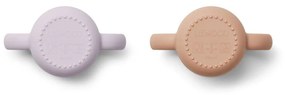 LIEWOOD Silikonový šálek Gene Cat Light Lavender Rose - set 2 ks, růžová barva, fialová barva