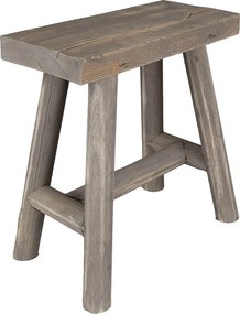 Hnědý antik dřevěný stolek na květiny - 38*18*38 cm
