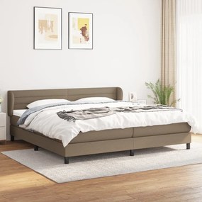 Box spring postel s matrací taupe 200x200 cm textil
