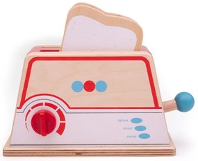 Bigjigs Toys Dřevěný toaster s puntíky