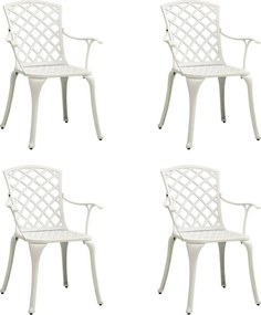 vidaXL Zahradní židle 4 ks litý hliník [315571] Barva: Bílá