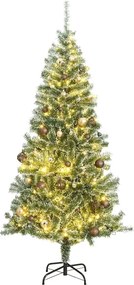 Umělý vánoční stromek s 300 LED a sadou koulí zasněžený 240 cm 3210127