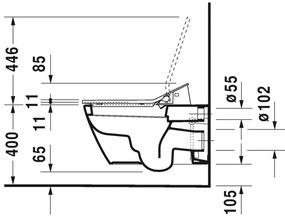 Duravit Starck 2 - závěsné WC 37,5 x 62 cm, pro Sensowash sedátka, bílé 2533590000