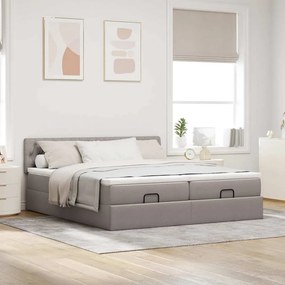 Osmanský rám postele s matracíes taupe 200x200cm textil 3312875