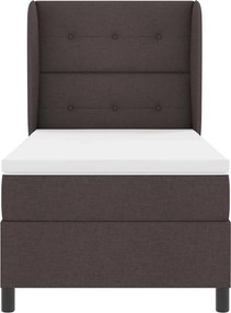Postel s boxspringem s čelo Tmavě hnědá 90 x 190 cm textil 3340539