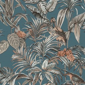 DUTCH WALLCOVERINGS Tapeta Bird-of-Paradise modrá - Default Title