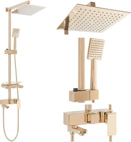 Rea Jack - sprchový set s otočným vanovým výtokem, zlatá, REA-P7008
