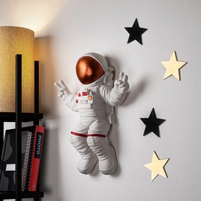 Nástěnná dekorace Astronaut 3 bílá/oranžová