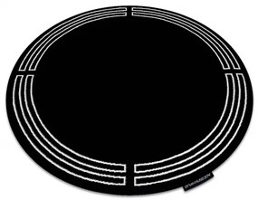 Kulatý koberec HAMPTON Chick rám, černý velikost kruh 200 cm | krásné koberce cz
