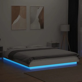 Rám postele s LED osvětlením bílý 160 x 200 cm kompozitní dřevo 3281084