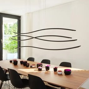Designový lustr Waves stmívatelný černé
