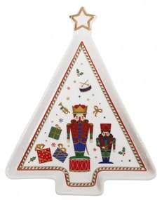 Vánoční porcelánová mísa Lo Schiaccianoci ve tvaru stromečku 21x16cm BRANDANI