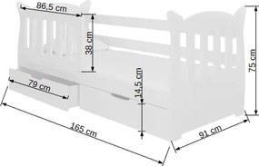 ADRK Furniture Postel s matrací LENA
