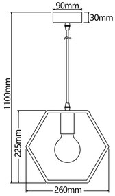 Aigostar - Dřevěný lustr na lanku 1xE27/60W/230V borovice