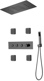 Mexen Soler, podomítkový sprchový set, černá matná, 7601-04-70