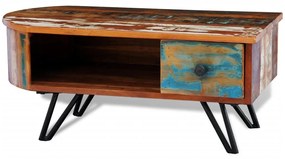 Konferenční stolek s železnými nohami masivní recyklované dřevo,  241642