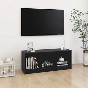 TV stolek černý 104 x 33 x 41 cm masivní borové dřevo - Default Title