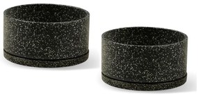 Sada dvou tmavě šedých květináčů Bonami Selection Terrazzo