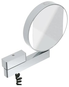 Emco Cosmetic mirrors Prime - Kosmetické zrcadlo nástěnné s LED osvětlením se šroubovitým kabelem a přepínačem, 3 a 7 násobné zvětšování, chrom 109506018