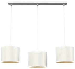 Lustr na lanku LOFT SHADE 3xE27/60W/230V bílá/zlatá