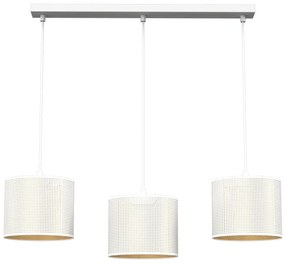 Luminex Lustr na lanku LOFT SHADE 3xE27/60W/230V bílá/zlatá LU5267