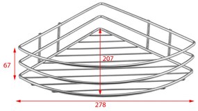 Aqualine CHROM LINE drátěná police rohová jednoduchá, chrom 37005