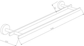 Mexen příslušenství, LOFT lázeňský držák na ručníky, černá, 7012625-70