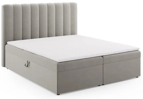Šedá boxspring postel s úložným prostorem 180x200 cm Gina – Milo Casa