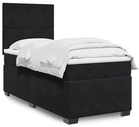 Box spring postel s matrací černá 80 x 200 cm samet 3293058