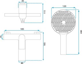 Rea Avalon, vanová baterie s ruční bodovou soupravou, chromová, REA-B1156