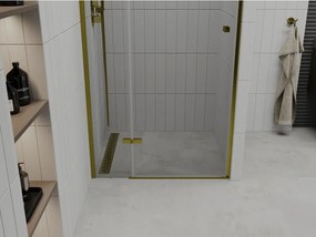 Mexen ROMA sprchové otevírací dveře ke sprchovému koutu 110 cm, čiré sklo/zlatá, 854-110-000-50-00