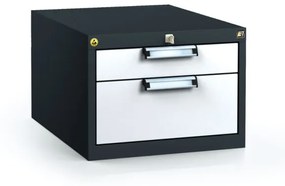Alfa 3 Antistatický závěsný ESD box pro pracovní stoly 351 x 480 x 600 mm, 2 zásuvky