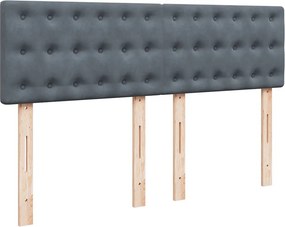 Box spring postel s matrací tmavě šedá 160x200 cm samet 3287795