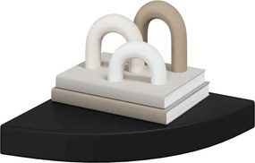 Plovoucí rohové police 2 ks černé 25 x 25 x 3,8 cm MDF 323899