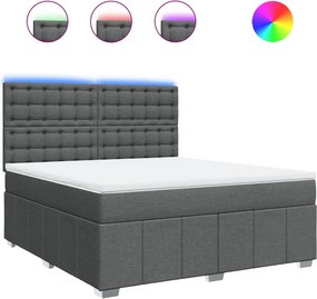 Box spring postel s matrací tmavě šedá 180x200 cm textil 3294062
