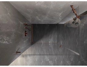 Mexen Lunar-B, výklopný sprchový kout levý 100 x 70 cm, 8mm čiré sklo, profil růžové zlato, 832-100-070-60-00-L