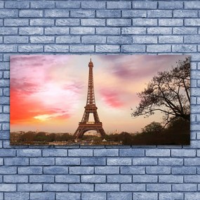 akrylový obraz Eiffelova Věž Architektura 120x60 cm
