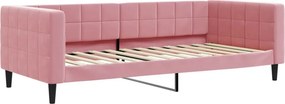 Válenda s přistýlkou a zásuvkami růžová 90 x 200 cm samet 3196742