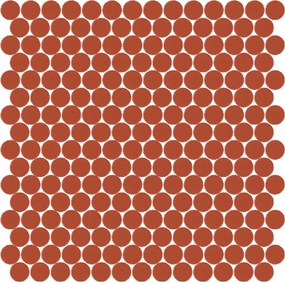 Hisbalit Skleněná mozaika červená Mozaika 172E SATINATO kolečka  prům. 2,2 (33,33x33,33) cm - KOL172ELH