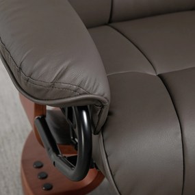 HOMCOM polohovací křeslo TV křeslo s funkcí polohování, otočné polohovací TV křeslo s nastavitelným opěradlem, polohovací do 150 kg, imitace kůže, hn…
