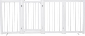 PawHut Freestanding Dog Barrier Gate s nohama 220 x 91 cm Dřevěná brána pro psy Bezpečnostní brána pro schody Dveřní ochranná brána pro schody, dveře…