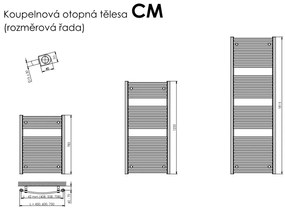 ELVL Bitherm elektrický radiátor CM.E 450 x 1233 mm Chrom ELVL0426