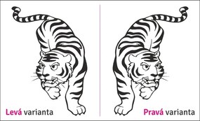 WALLVINIL Samolepky na zeď - Tygr na lovu Barva: Stříbrná, Velikost: 110x90 cm, Pravá / Levá: Levá (dekorace směřuje/dívá se doleva)