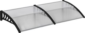 Outsunny stříška na vchodové dveře 200 x 96 x 27 cm stříška s UV ochranou, ochrana proti dešti ochrana proti slunci pro venkovní použití hliníková če…