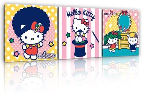 Postershop Obraz na plátně: Hello Kitty (1) - set 3ks 25x25cm