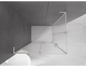 Mexen Velar L Duo, sprchový kout s posuvnými dveřmi 100 x 90 cm, 8mm sklo námraza, broušená ocel, 871-100-090-02-33-97