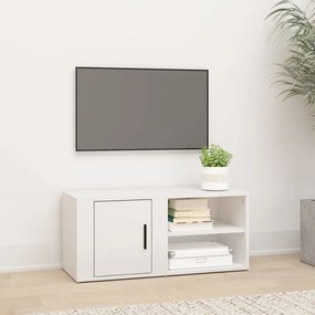 TV skříňka bílá s vysokým leskem 80x31,5x36 cm kompozitní dřevo