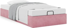 Osmanský rám postele bez matrace růžová 80x200 cm samet 3310930